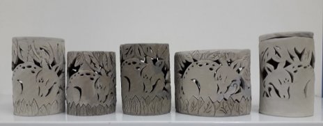 Ornate clay lanterns